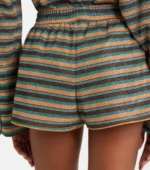 Oseree Lumiere Striped Metallic Shorts - Multicoloured