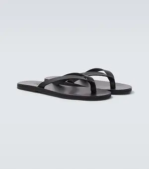 ANCIENT GREEK SANDALS Solon Leather Thong Sandals - Black