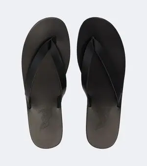 ANCIENT GREEK SANDALS Solon Leather Thong Sandals - Black