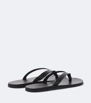 ANCIENT GREEK SANDALS Solon Leather Thong Sandals - Black