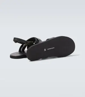 ANCIENT GREEK SANDALS Miltos Leather Slingback Sandals - Black