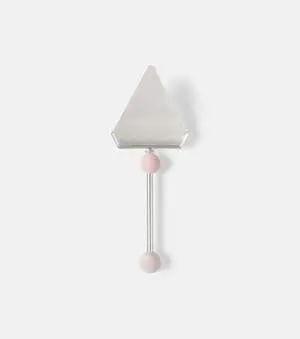 NATALIA CRIADO Embellished -plated Cake Server With Natural Stone - Silver