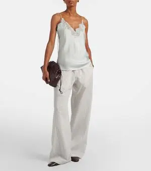 RÓHE Lace-trimmed Silk Top