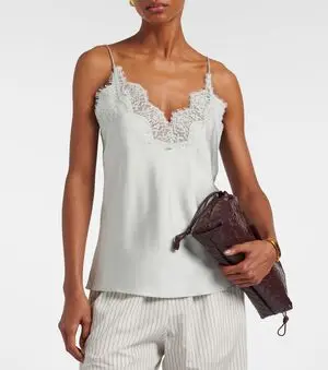RÓHE Lace-trimmed Silk Top