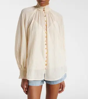 Zimmermann Aster Cotton And Silk-blend Blouse