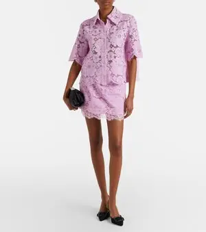 PATOU Cotton-blend Lace Shirt - Pink