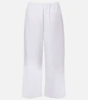 RÓHE Embroidered Cotton Poplin Wide-leg Pants - White