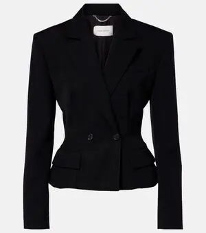 Magda Butrym Peplum Wool Blazer - Black