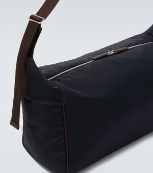 THE ROW Logan Leather-trimmed Crossbody Bag