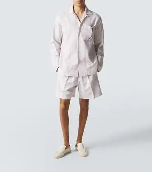 UMIT BENAN Striped Cotton And Silk Shorts