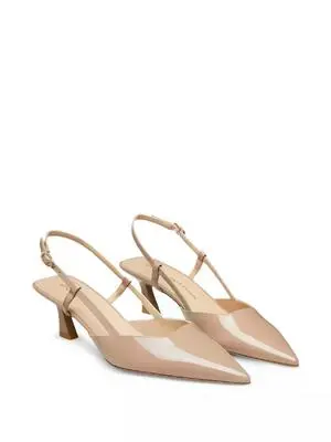 STUART WEITZMAN Vinnie Pointed-toe Slingback Pumps - Neutrals