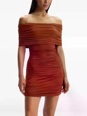 12 STOREEZ Off-the-shoulder Ruched Mini Dress
