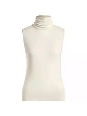 12 STOREEZ Sleeveless Roll-neck Top - Neutrals