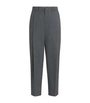 Brunello Cucinelli Virgin Wool-cotton-silk Pleated Trousers