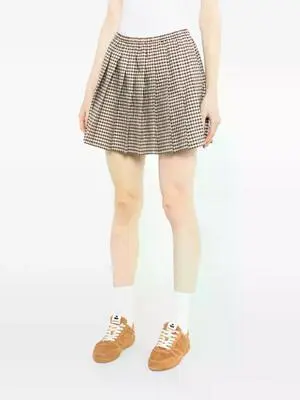 Moncler Check Pattern Pleated Mini Skirt