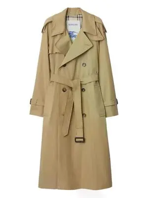 Burberry Raglan-sleeve Belted Trench Coat - Brown