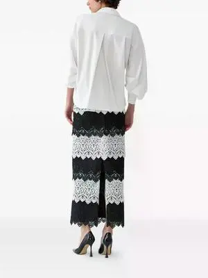 Carolina Herrera Lace Trim Maxi Skirt