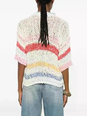 ROBERTO COLLINA Striped Open-knit Sweater