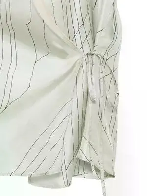 ALYSI Graphic Print Wrap Blouse