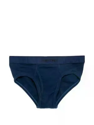 TOM FORD Logo-waistband Jersey Briefs - Blue