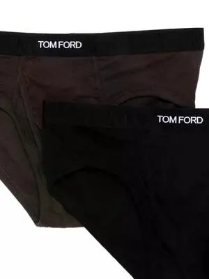 TOM FORD Logo-waistband Jersey Briefs - Brown