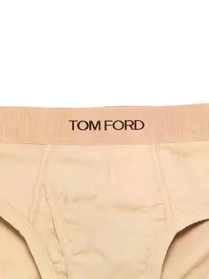 TOM FORD Logo-waistband Jersey Briefs - Neutrals