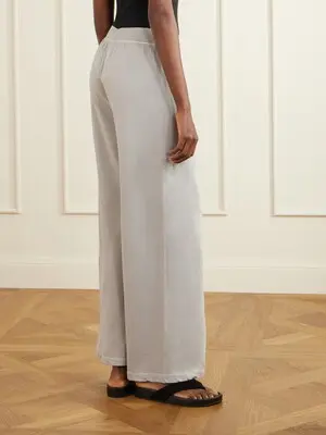JAMES PERSE Cotton-terry Wide-leg Track Pants - Gray