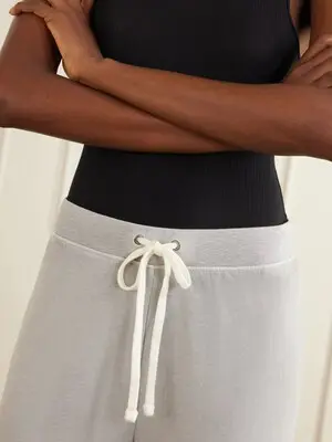 JAMES PERSE Cotton-terry Wide-leg Track Pants - Gray
