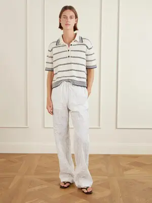 RÓHE Striped Cotton-blend Terry Polo Shirt - Multi
