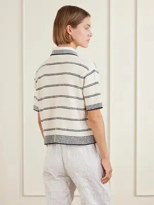 RÓHE Striped Cotton-blend Terry Polo Shirt - Multi