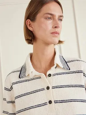 RÓHE Striped Cotton-blend Terry Polo Shirt - Multi