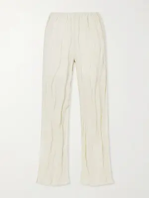 RÓHE Crinkled Cotton-blend Wide-leg Trousers