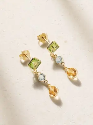 Jia Jia Chakra 14-karat Gold Peridot, Topaz, And Citrine Earrings - Multi