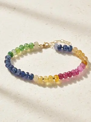 Jia Jia 14-karat Gold Sapphire Beaded Bracelet - Multi