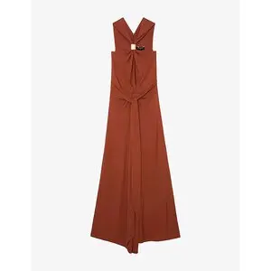 REISS X Atelier Fortuna Hardware-embellished Woven Maxi Dress - Rust