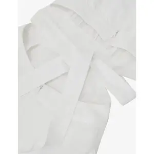 REISS Hazel Cut-out Linen Cotton Midi Dress - Ivory
