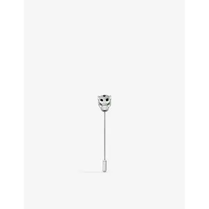 Cartier Panthère De Palladium-plated Sterling And Lacquer Tie Pin - Silver
