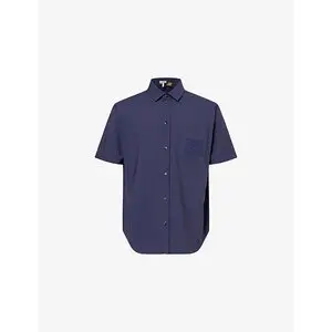 Loewe X Paula's Ibiza Embroidered Cotton-blend Shirt - Navy Blue