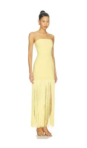 MORE TO COME Marissa Fringe Dress - Yellow