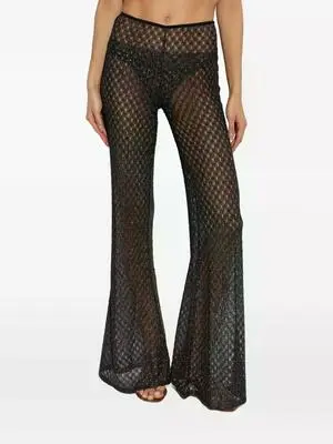 Missoni Metallic Open-knit Flared Trousers - Black