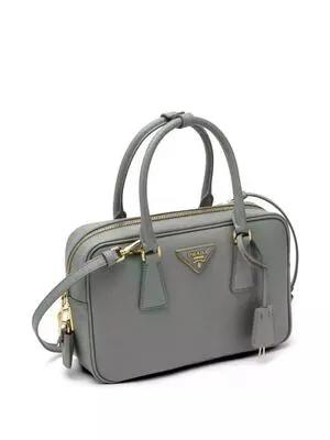 Prada Triangle-plaque Tote Bag - Grey