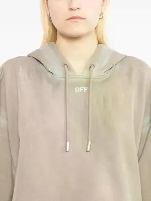 Off-White Spray Effect Logo Cropped Hoodie