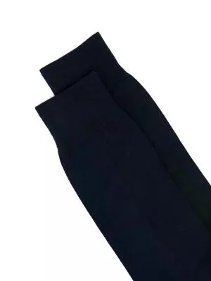 Zegna Ribbed Cuff Calf-length Socks - Blue
