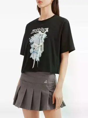 MUSIUM DIV. Graphic Print T-shirt With Crossover Back - Black