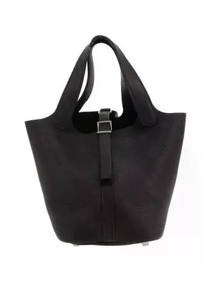 Hermès 2007 Picotin 18 Leather Tote Bag - Black