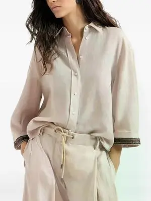 Brunello Cucinelli Embellished Linen Shirt