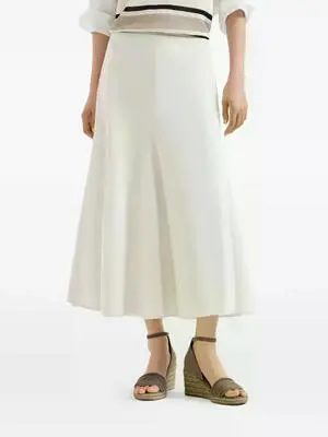 Brunello Cucinelli Cotton Organza Skirt - Neutrals