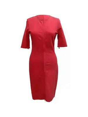 Diane Von Furstenberg Vintage Saturn Zip-up Dress - Red