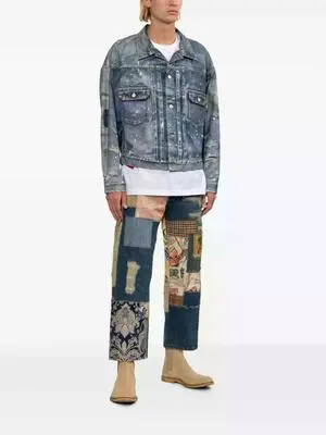 Junya Watanabe Paint-splatter Distressed Denim Jacket