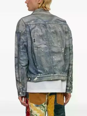 Junya Watanabe Paint-splatter Distressed Denim Jacket